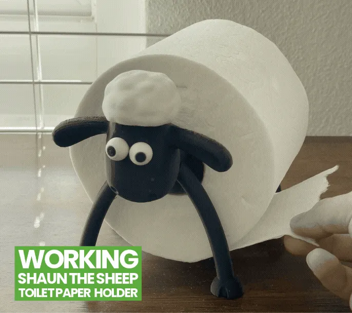 Working Shaun the Sheep Toilet Paper Holder - Free 3D Print Model ...