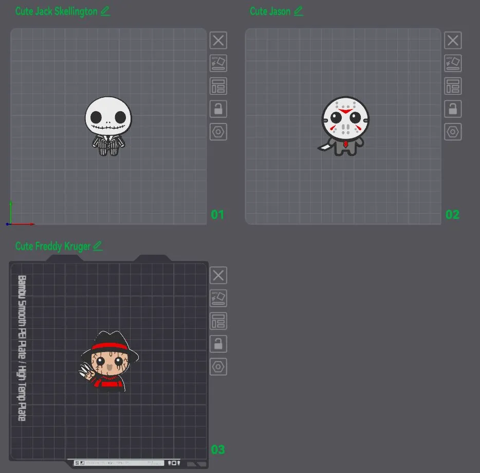 Cute Halloween Movie Characters - Embossed Magnets by svenson3D ...