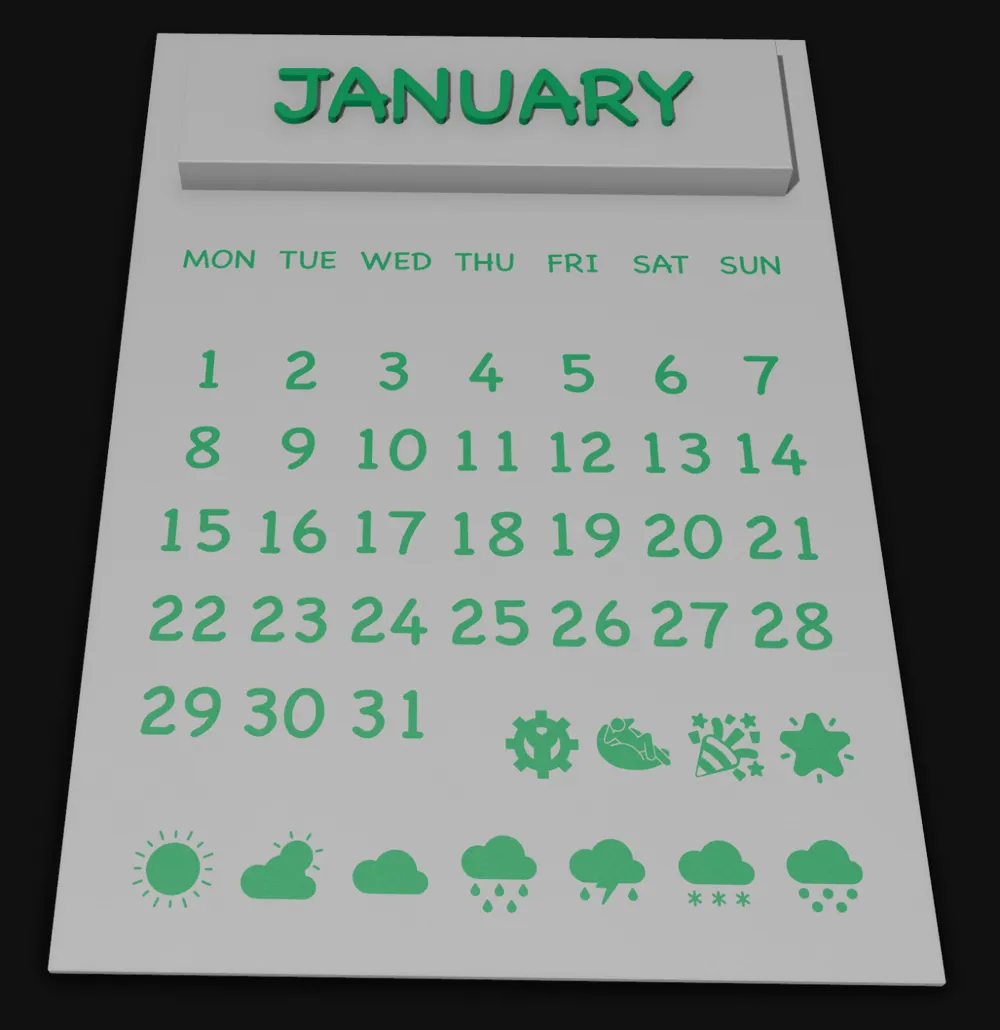 Scrolling Calendar by CarloT - MakerWorld