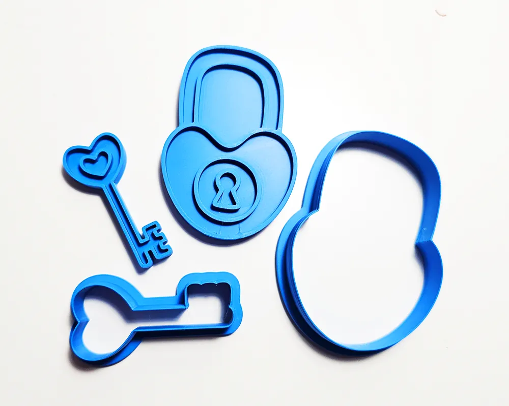 Heart Lock and Key Cookie Cutter / Stamp - Free 3D Print Model - MakerWorld