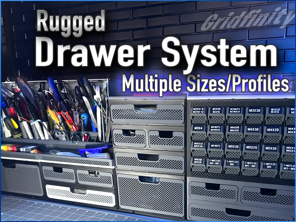 Rugged Drawer System - Gridfinity Stackable - Free 3D Print Model ...
