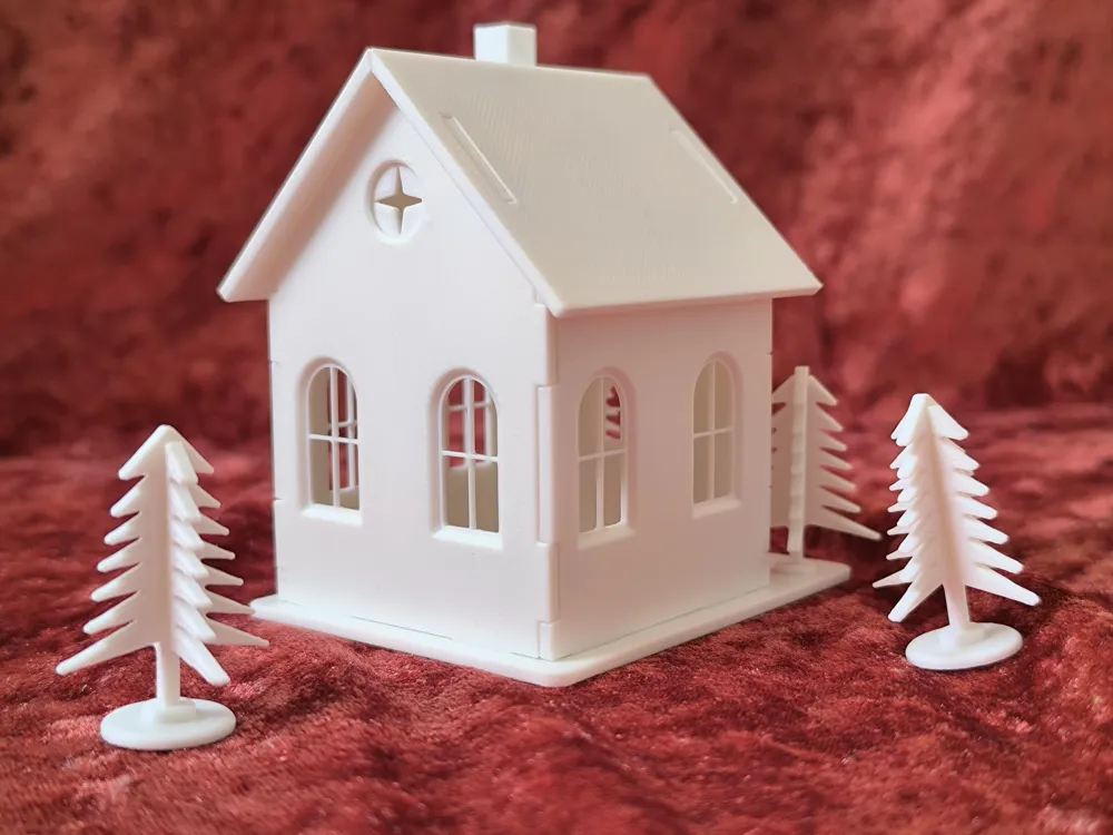 Kit Christmas House 50mm for Tealight - Free 3D Print Model - MakerWorld