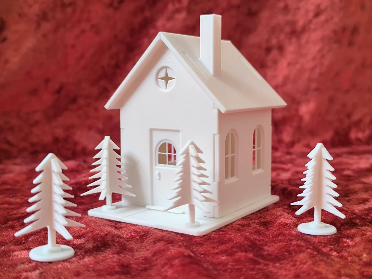 Kit Christmas House 50mm for Tealight - Free 3D Print Model - MakerWorld