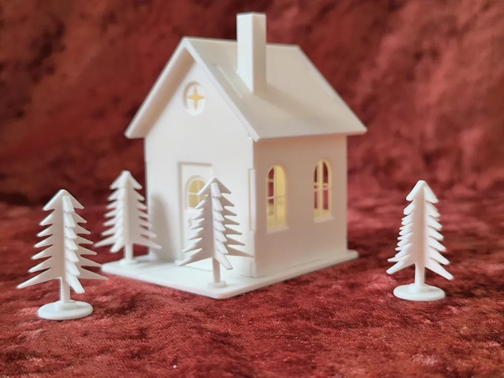 Kit Christmas House 50mm for Tealight - Free 3D Print Model - MakerWorld