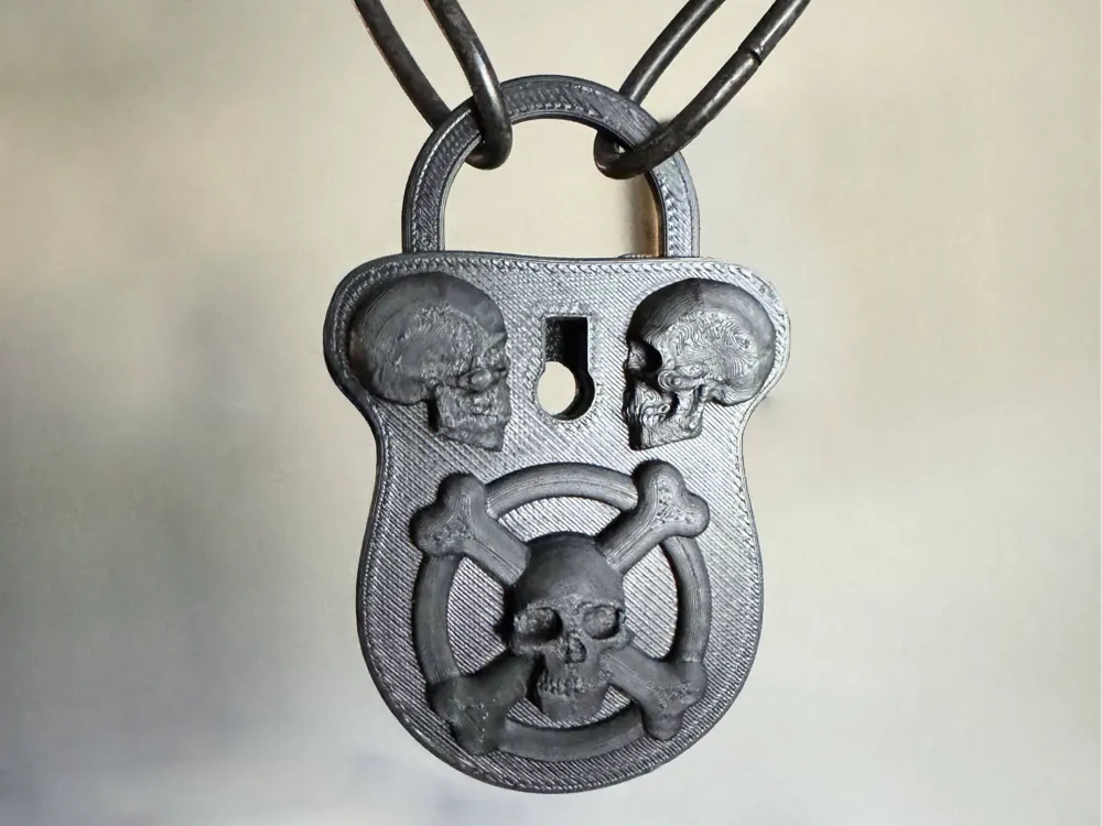 Antique Skull Lock and Key (Functional) - Free 3D Print Model - MakerWorld
