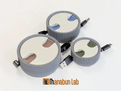 USB Cable Reel v3.0 /Organizer/storage/travel by Manabun Lab MakerWorld ...