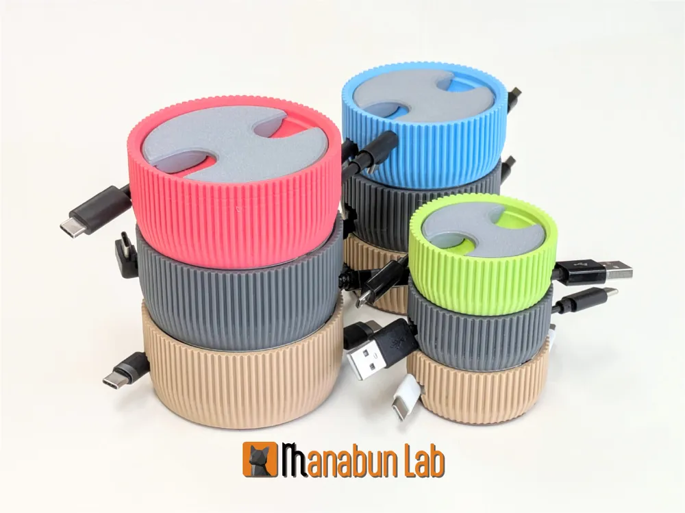 USB Cable Reel v3.0 /Organizer/storage/travel by Manabun Lab MakerWorld ...