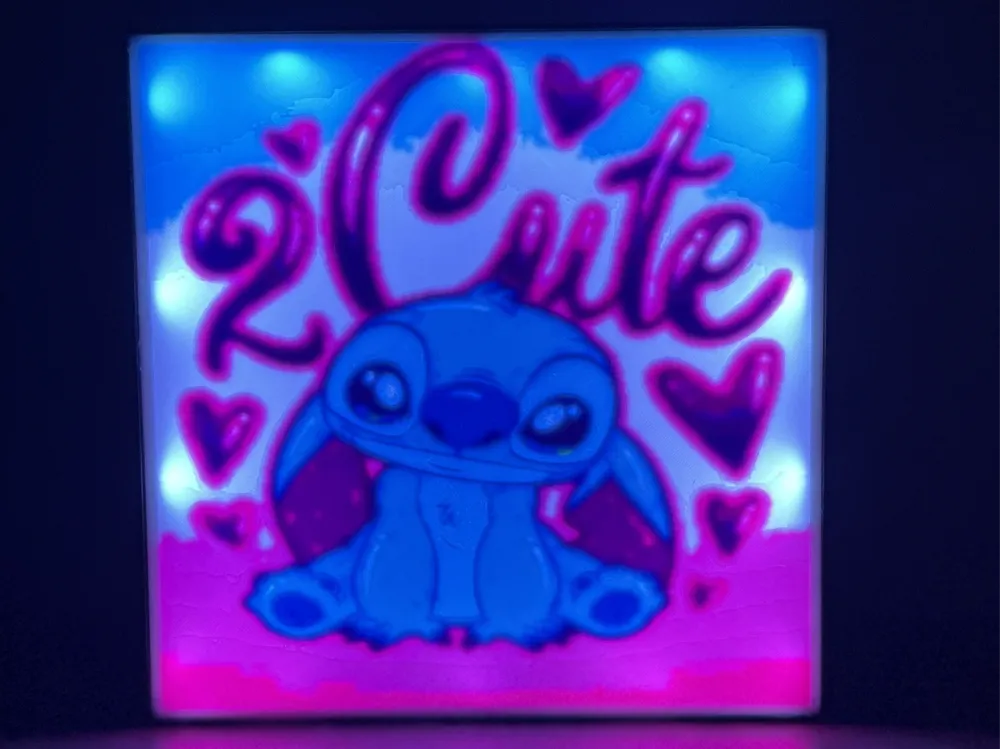 Stitch 2 Cute color lithophane by AriesGirl18 - MakerWorld