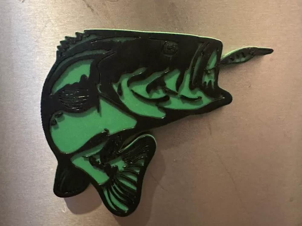 Bass Fishing Magnet - Free 3D Print Model - MakerWorld