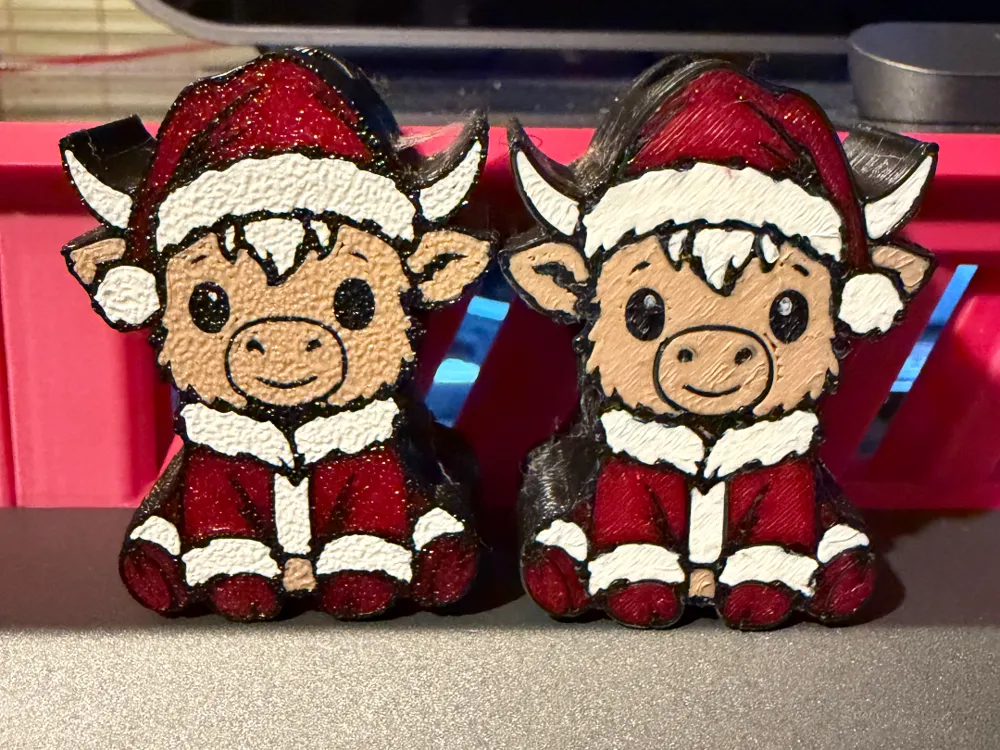 Christmas Highland cow straw topper - Free 3D Print Model - MakerWorld