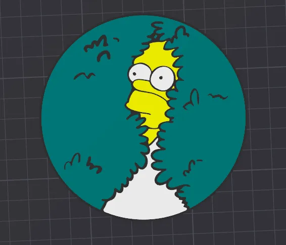 Homer Hiding In Bush Coaster by Tri-3D - MakerWorld