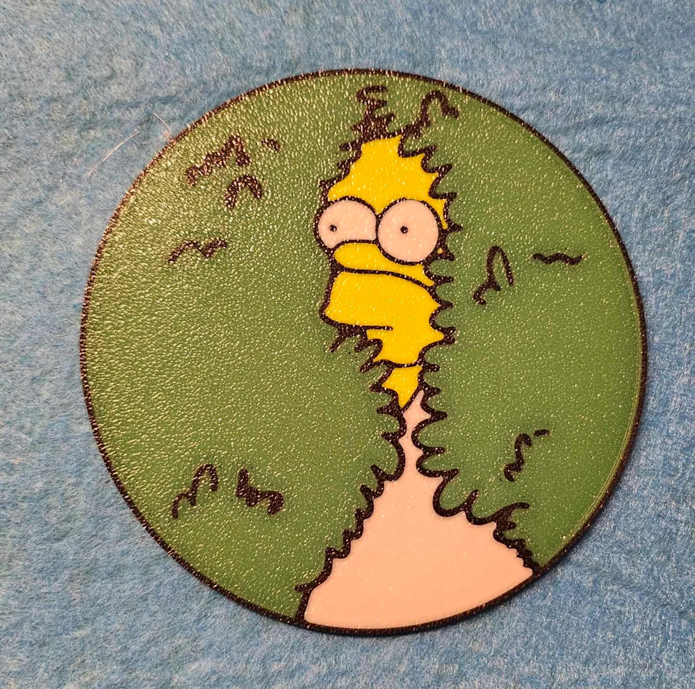 Homer Hiding In Bush Coaster by Tri-3D - MakerWorld