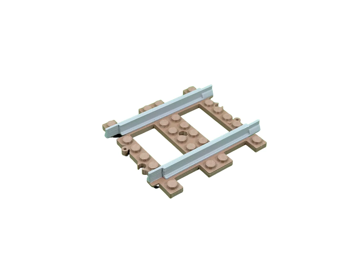 Brick City - train straight rail 1/2 V3 - Free 3D Print Model - MakerWorld