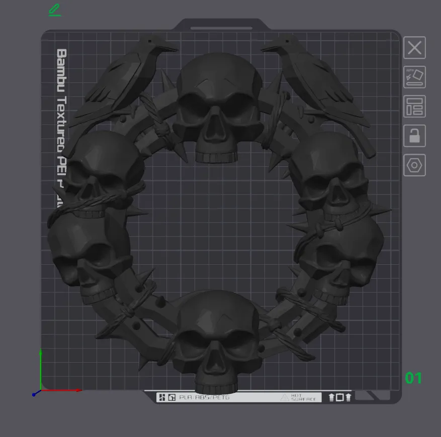 Halloween Gothic Skull Wreath – Dark decor - Free 3D Print Model ...