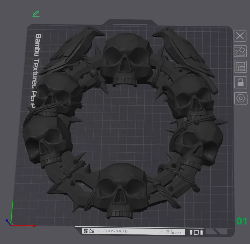 Halloween Gothic Skull Wreath – Dark decor - Free 3D Print Model ...
