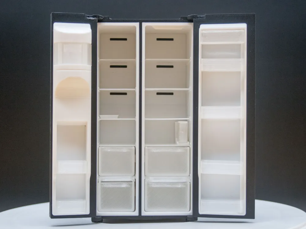 Miniature Side by Side Fridge for dollhouse, 1:12 by Wilhelmus ...