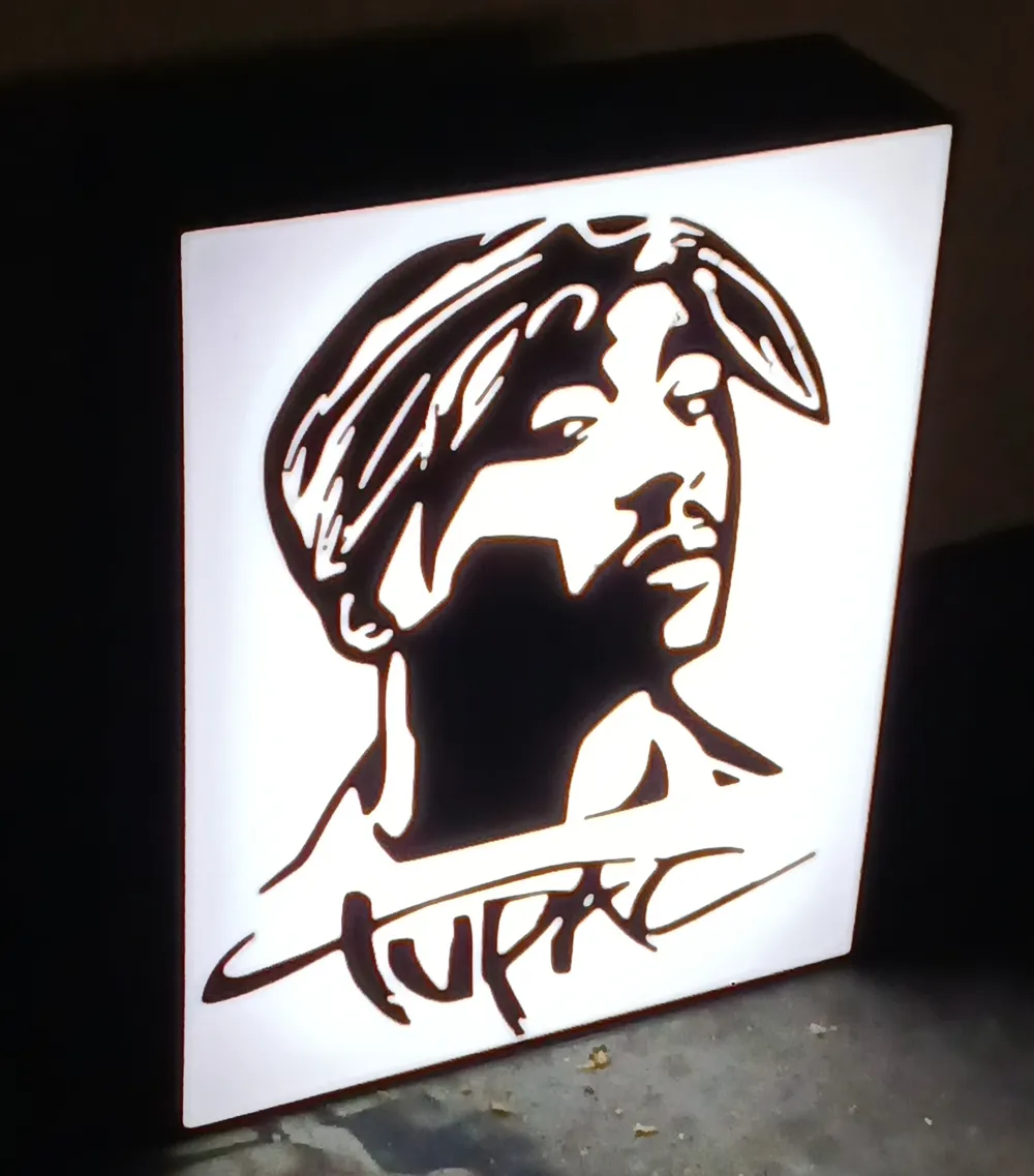 Tupac Light Box - Free 3D Print Model - MakerWorld