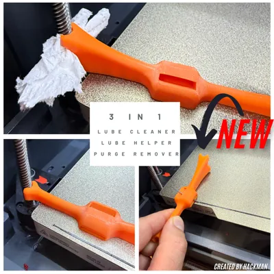 3 in 1 tool : Clean, lub, and remove purge line - Free 3D Print Model ...