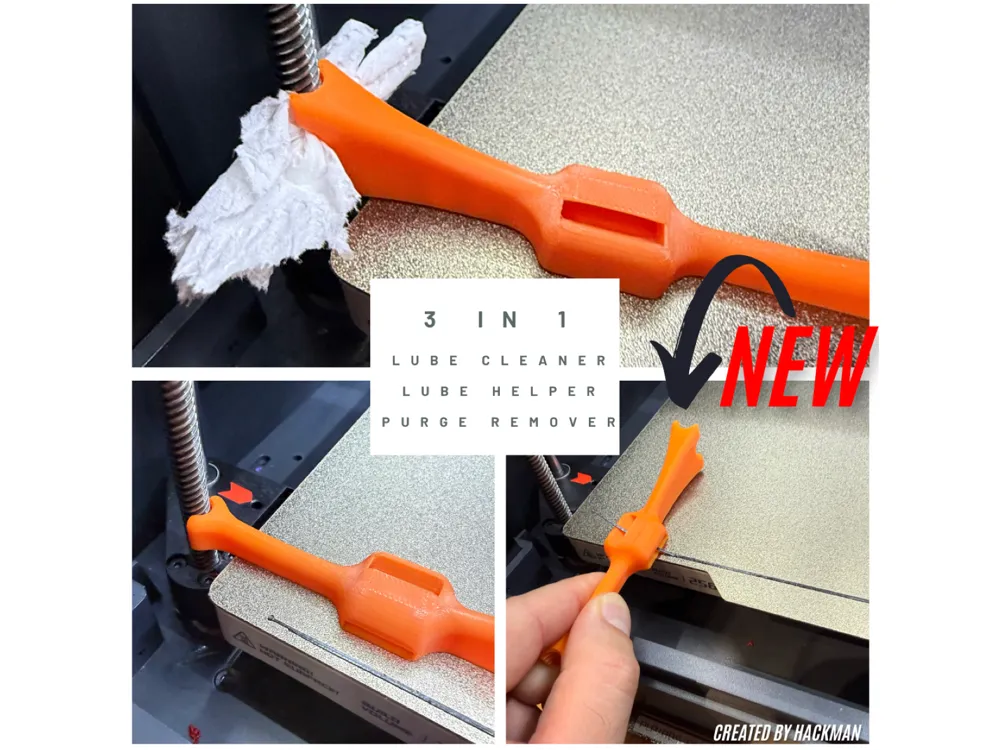 3 in 1 tool : Clean, lub, and remove purge line by HackMan - MakerWorld