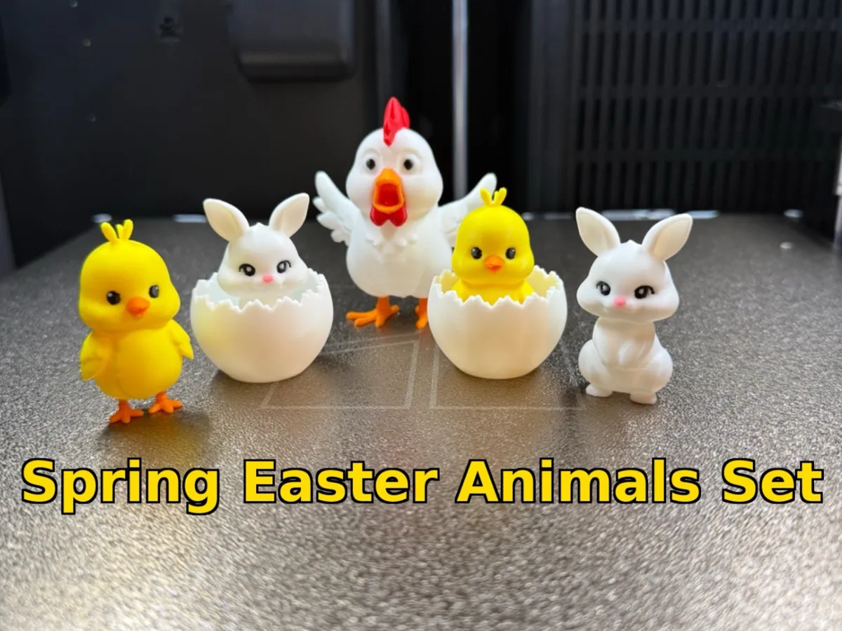 Frühlings-Oster-Tiere Set Hase Küken Huhn Ei – Kostenloses 3D ...