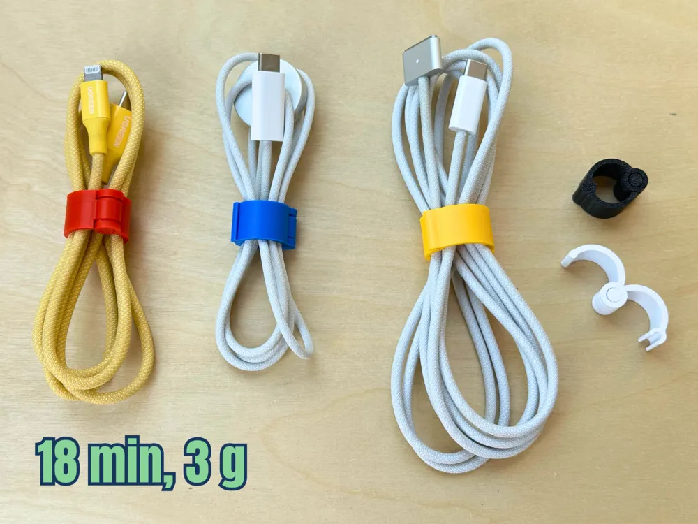 Cable Organizer / Snap Cable Clip - Print in place - Free 3D Print ...