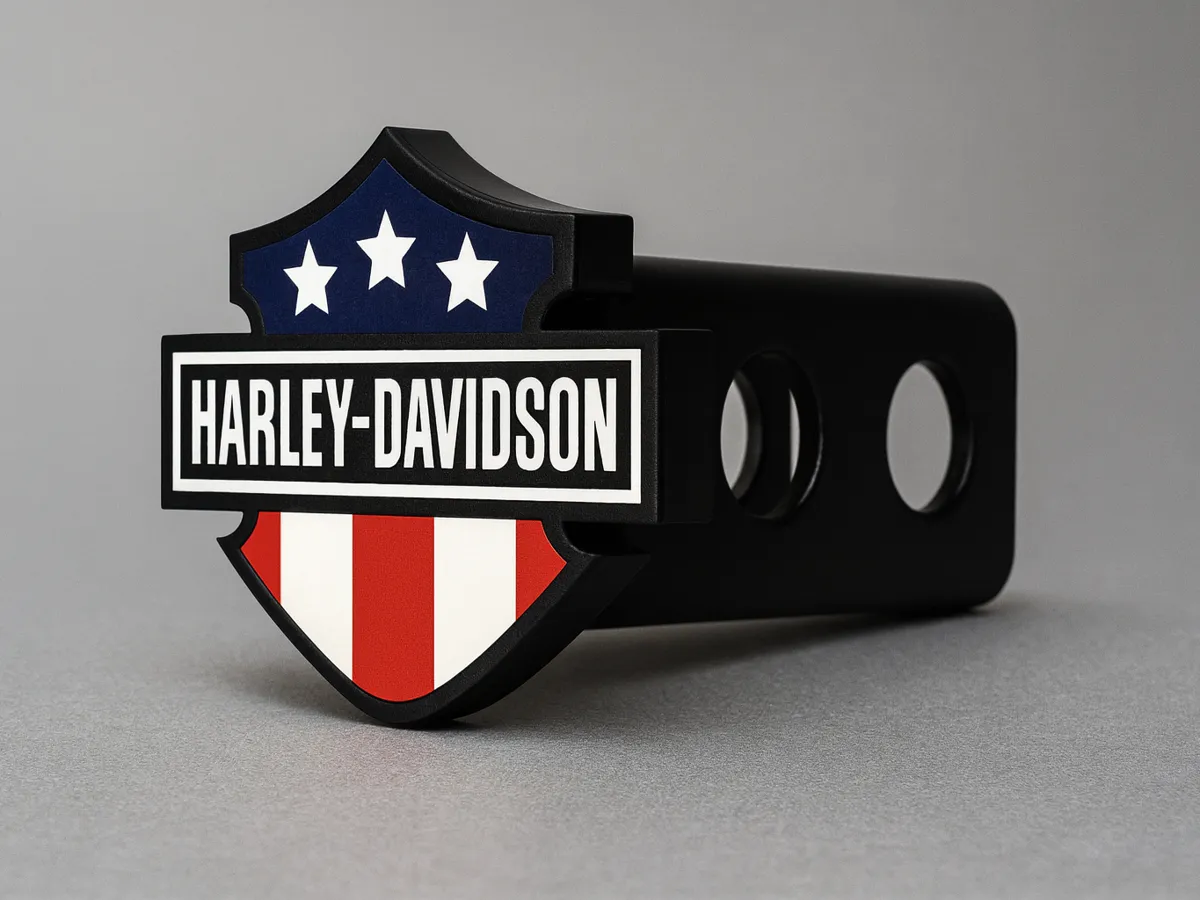 Harley Davidson 爱国拖车钩盖 来自 Fast3D MakerWorld：免费下载 3D 模型