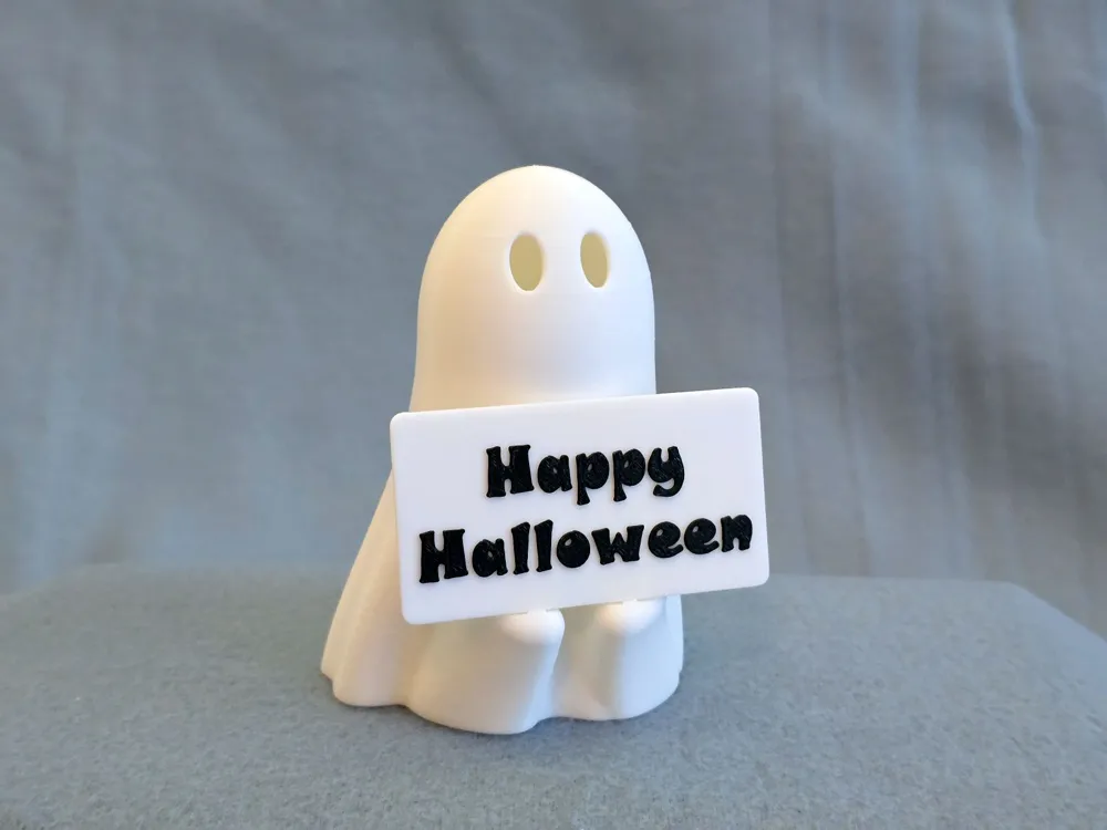 Halloween Ghost with a Sign by DocLex MakerWorld: Download Free 3D Models