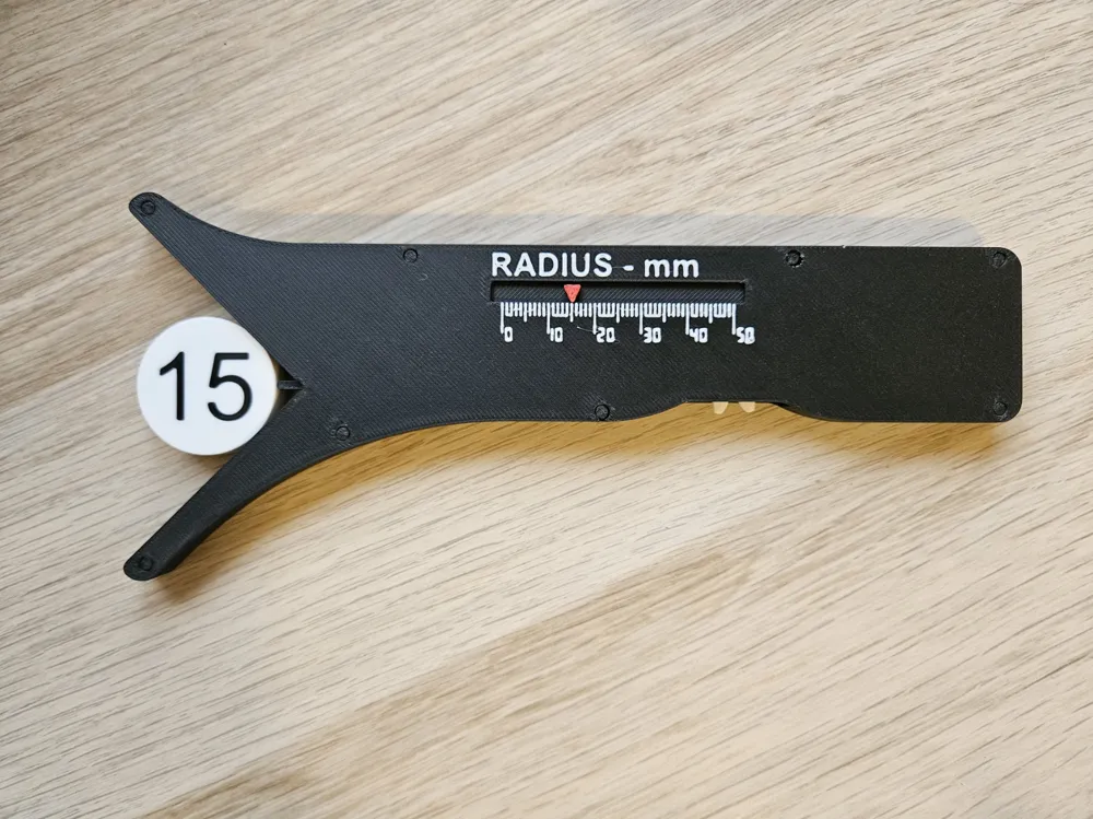 Sliding Radius Gauge (1:1) by vvj21 MakerWorld: Download Free 3D Models