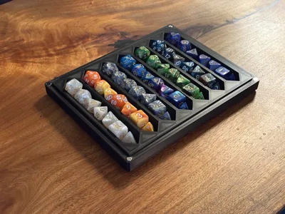 Dice Organizer Magnetic Lid with Rolling Tray - Free 3D Print Model ...