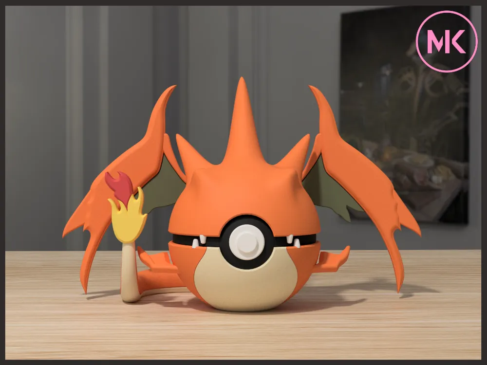Mega Charizard Y - Pokéball Edition - Free 3D Print Model - MakerWorld