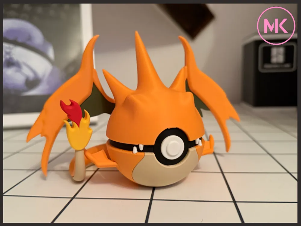 Mega Charizard Y - Pokéball Edition - Free 3D Print Model - MakerWorld