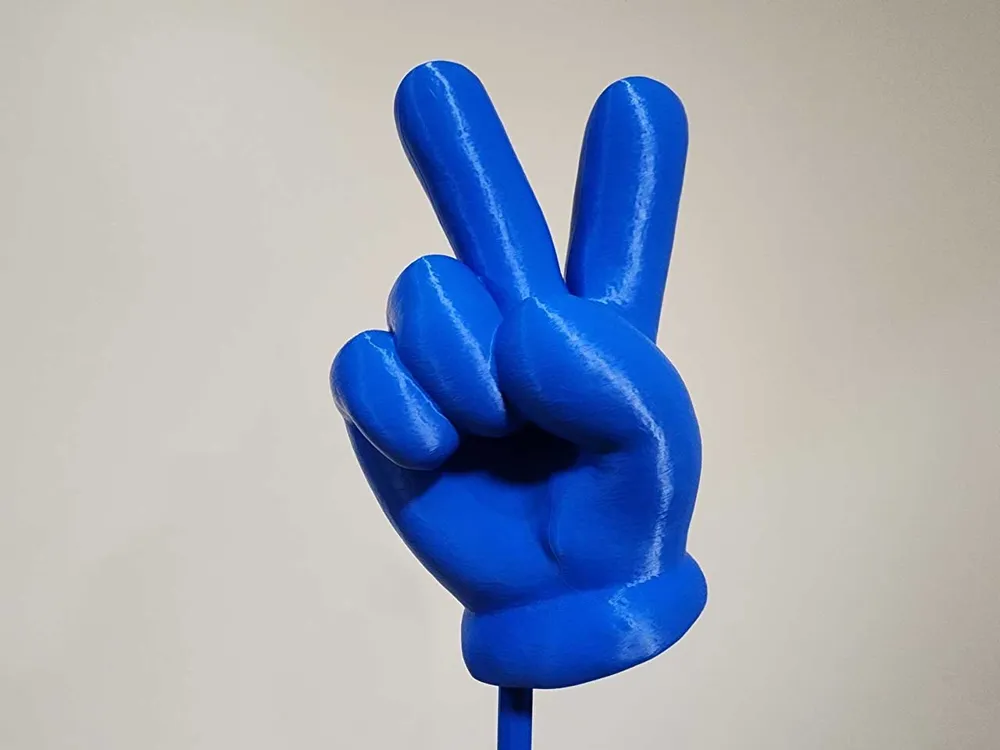 Giant Peace Sign Hand on Handle - Free 3D Print Model - MakerWorld