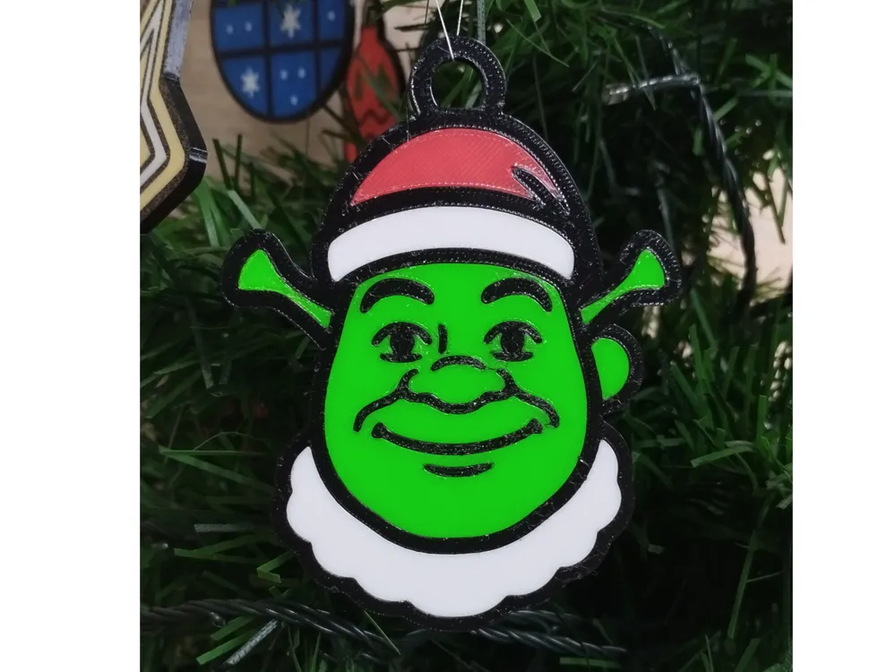 Santa Shrek Christmas Tree Decoration - Free 3D Print Model - MakerWorld