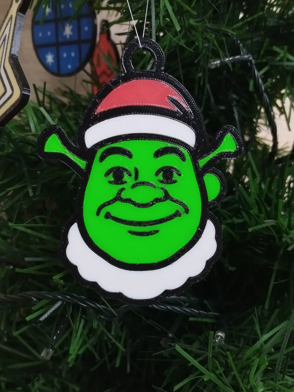 Santa Shrek Christmas Tree Decoration - Free 3D Print Model - MakerWorld