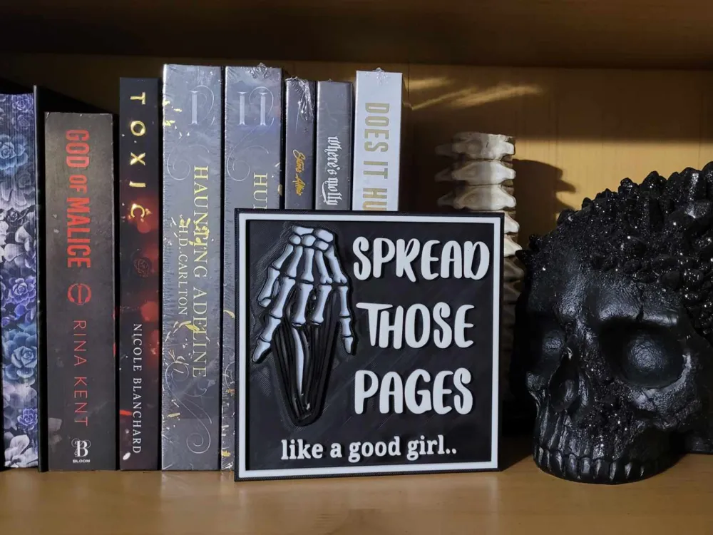 Bookshelf Sign - Spread those.. (Multi. Options) - Free 3D Print Model ...