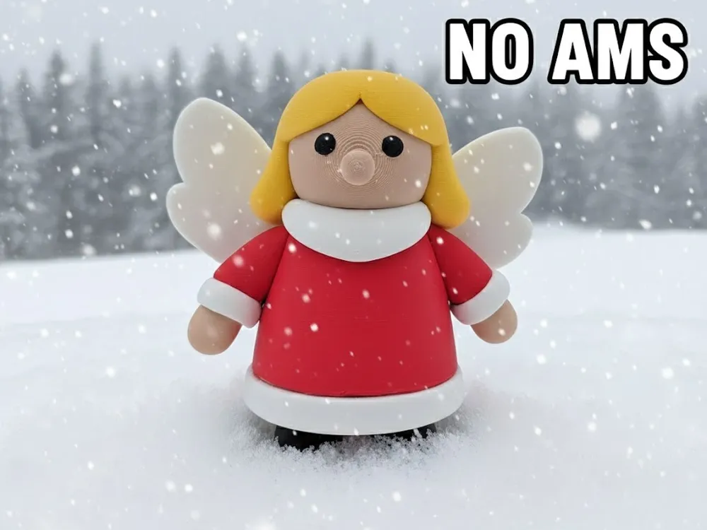Christmas Angel – Easy Multicolor Print (No AMS) - Free 3D Print Model ...