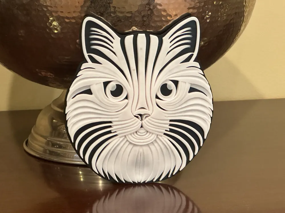 Geometric Cat Face by 3DPrintable.art MakerWorld: Download Free 3D Models