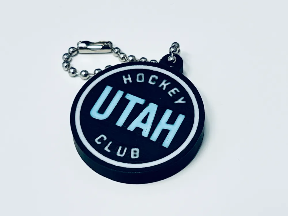 Utah Hockey Club Puck Keychain by thecreationquarry - MakerWorld