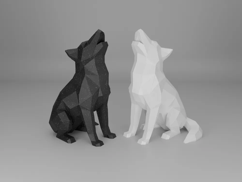 Low-Poly Wolf Figurine by Cyni MakerWorld: Download Free 3D Models