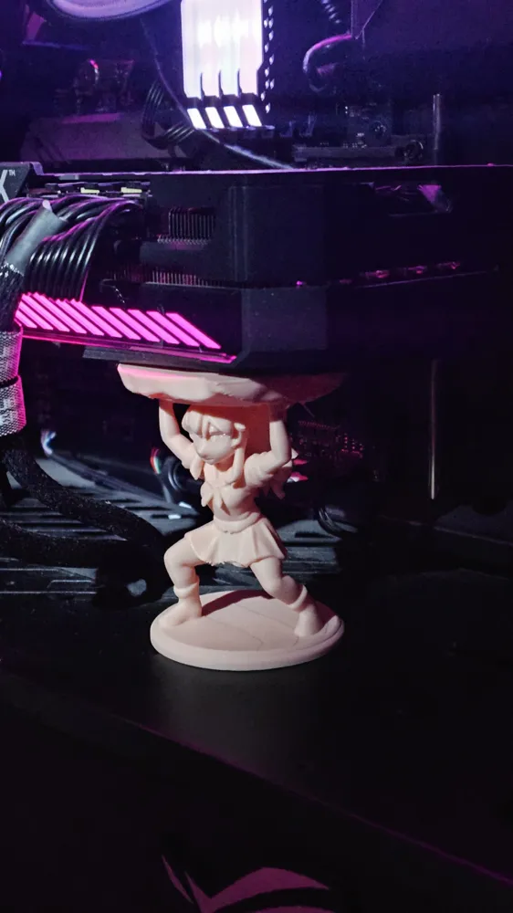 Anime Girl – GPU Support Stand – Statue - Free 3D Print Model - MakerWorld