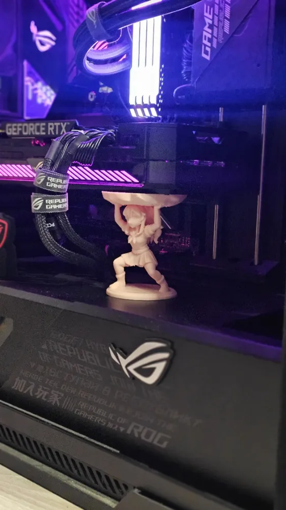 Anime Girl – GPU Support Stand – Statue - Free 3D Print Model - MakerWorld