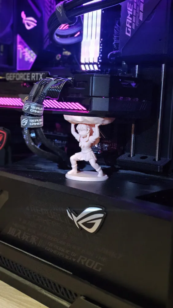 Anime Girl – GPU Support Stand – Statue - Free 3D Print Model - MakerWorld