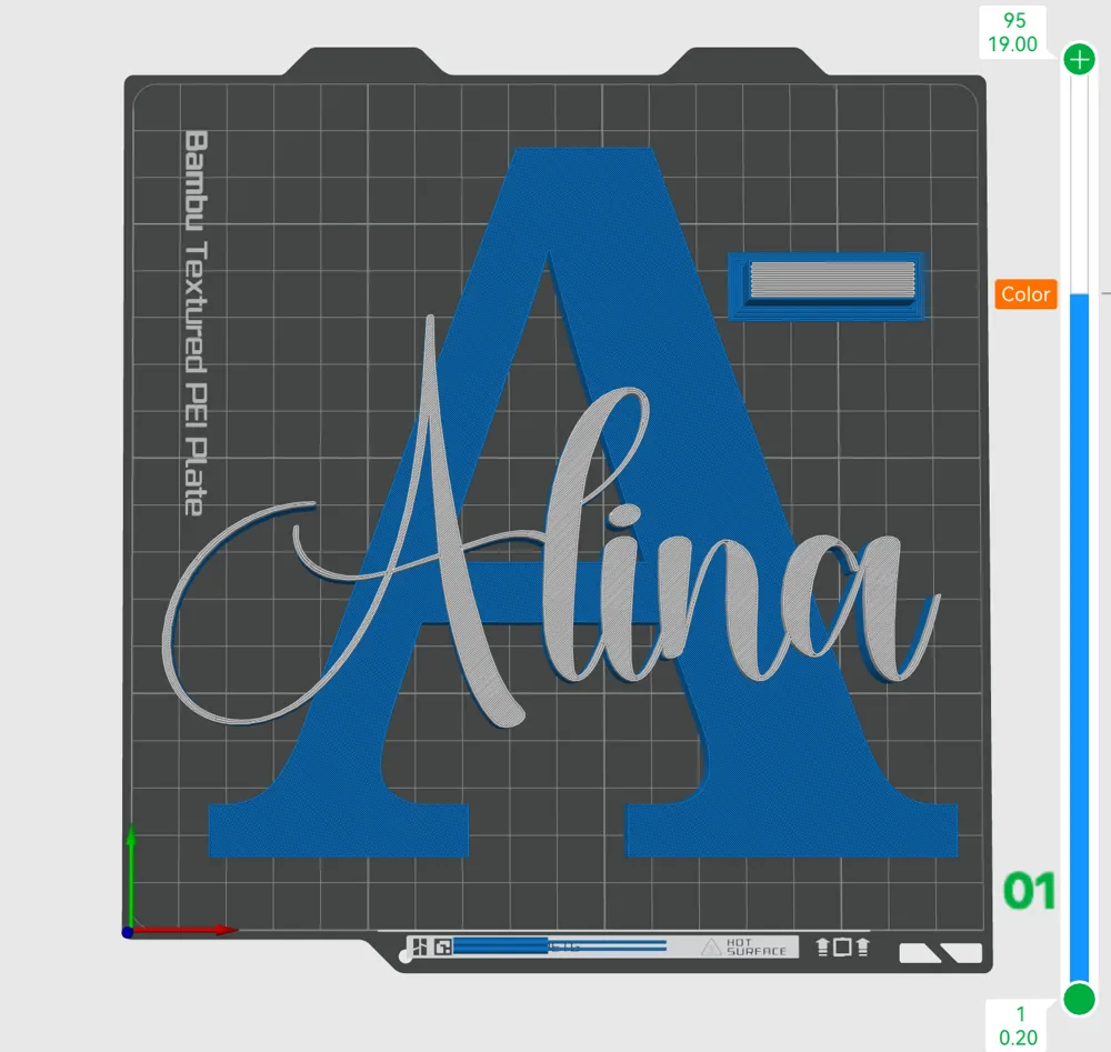 ALINA Name Ornament Initial Nameplate Sign by meetoo333 MakerWorld ...