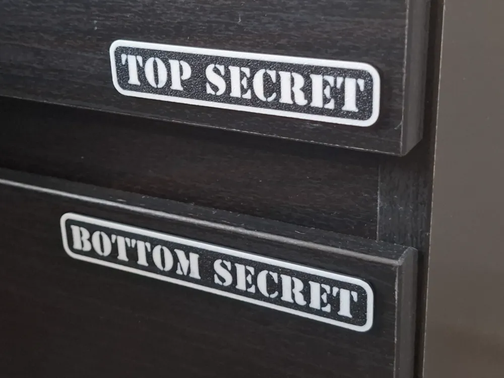 Top Secret / Bottom Secret Signs - Free 3D Print Model - MakerWorld