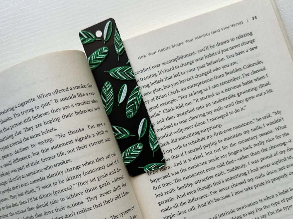 Bookmark - Leaves Hueforge by Zakaria - MakerWorld