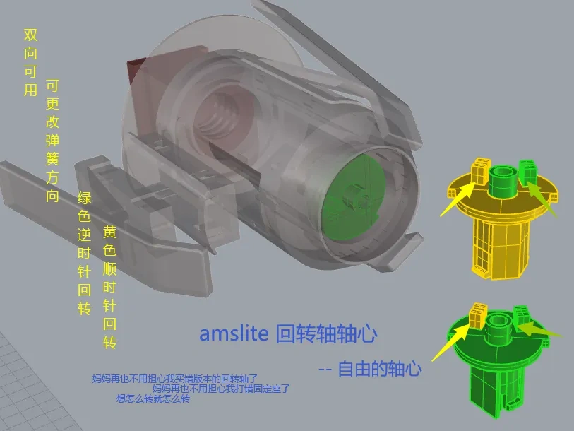 Adjustable amslite rotary axis pivot by zjoycelee - MakerWorld