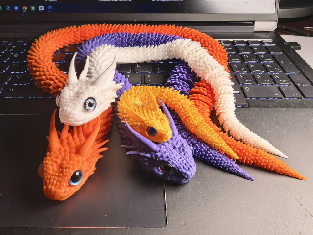 Four-Horned Xuan Snake -- One-Piece Articulated Print - Year of the ...