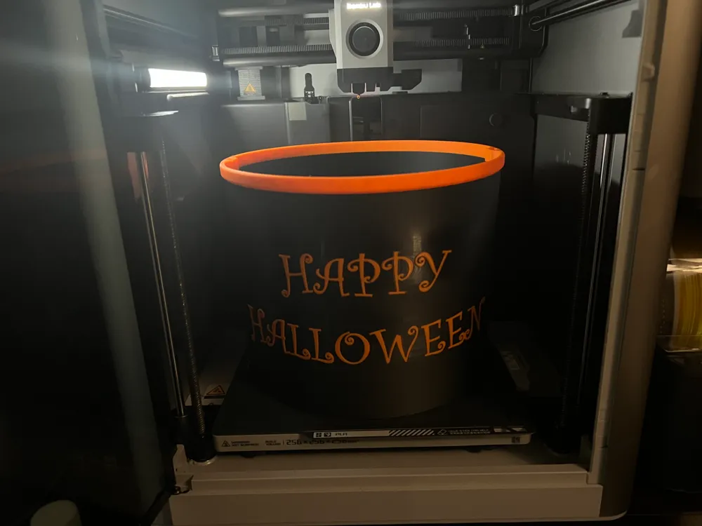 Halloween Candy Bucket by MKCAMCMakerWorld: Download Free 3D Models