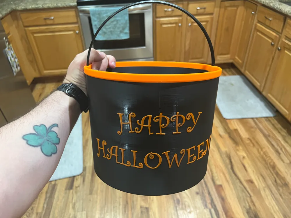 Halloween Candy Bucket by MKCAMCMakerWorld: Download Free 3D Models