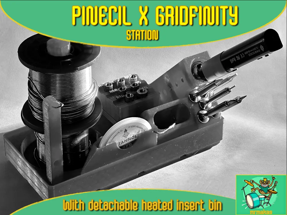 PINECIL X GRIDFINITY soldering station by mrmakas MakerWorld: Download Free 3D Models